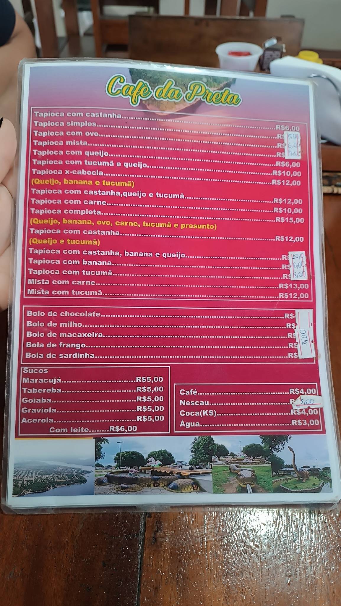 Menu em Café Regional da Preta, Brasil