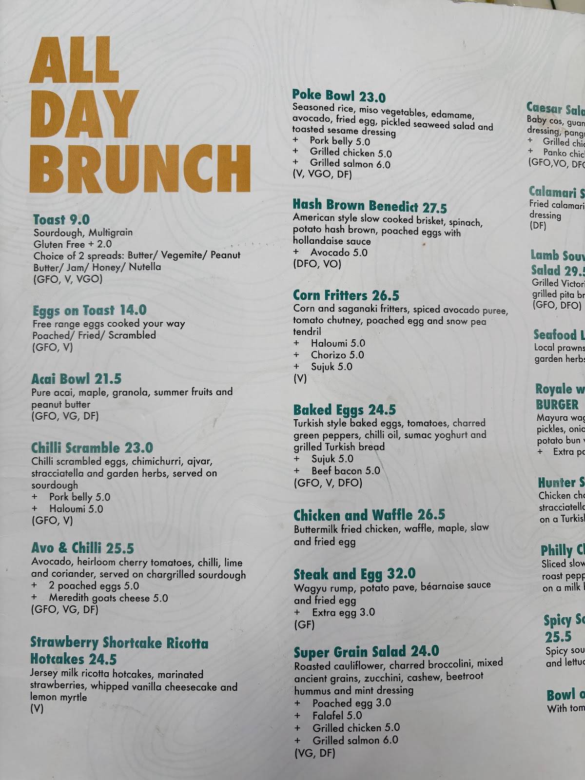 Menu at Roasting Warehouse Airport West cafe, Airport West