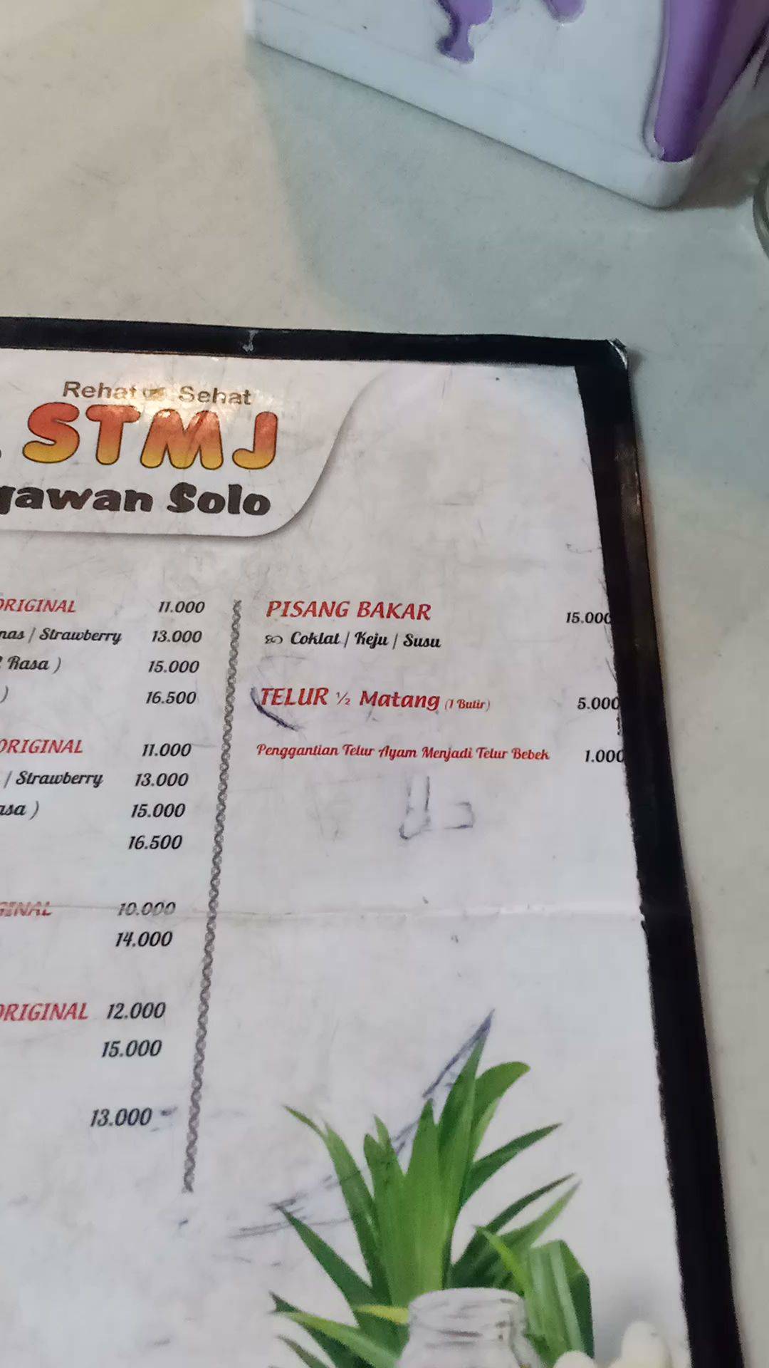 Carta del café STMJ Bengawan Solo, Malang, Jl. Tumenggung Suryo No.35