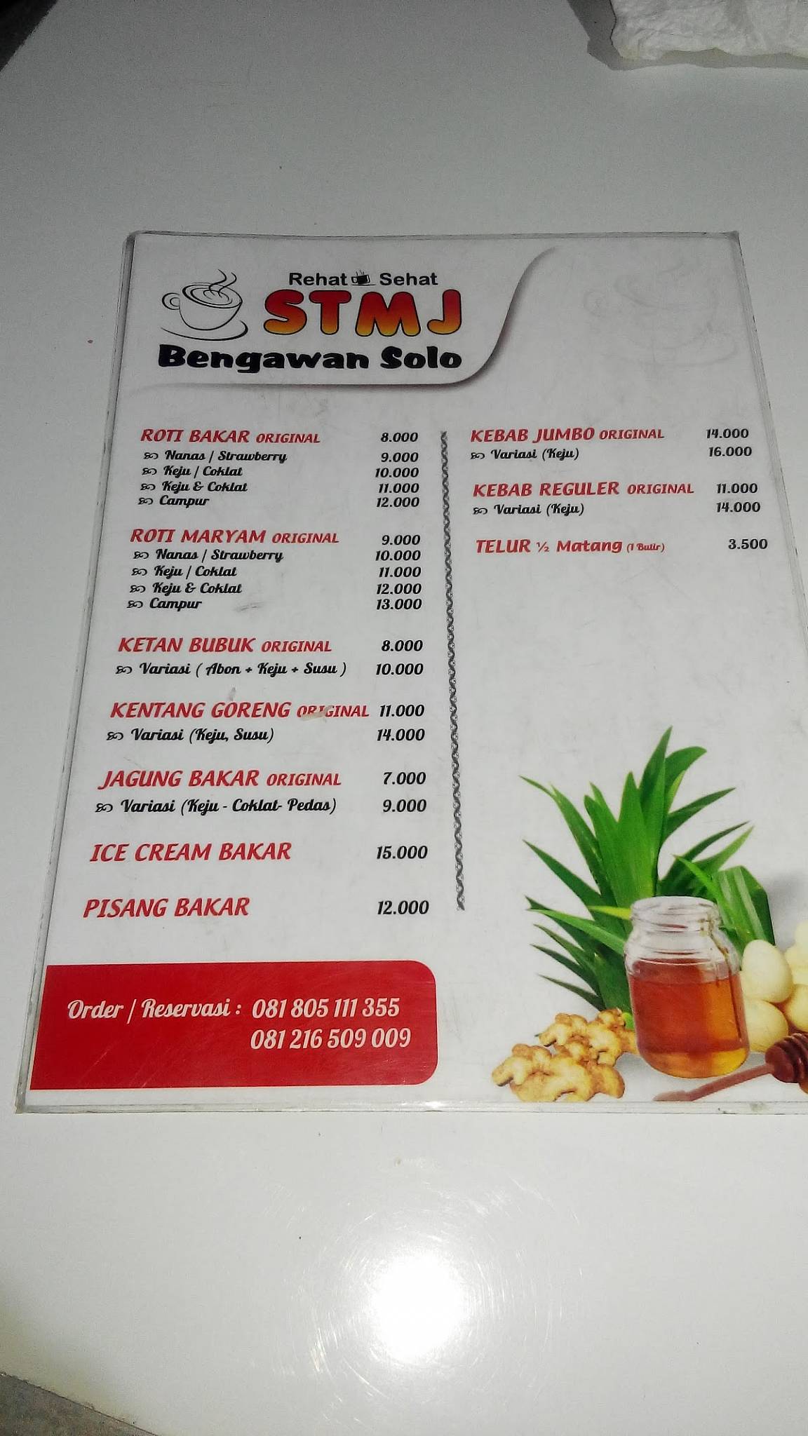 Carta del café STMJ Bengawan Solo, Malang, Jl. Tumenggung Suryo No.35