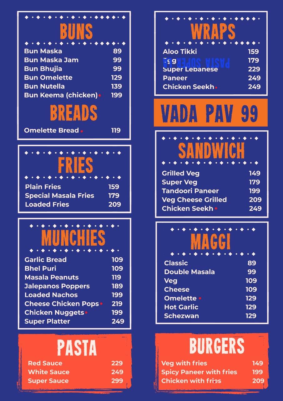 Menu at SUPER CHAI, New Delhi, Shop no 1