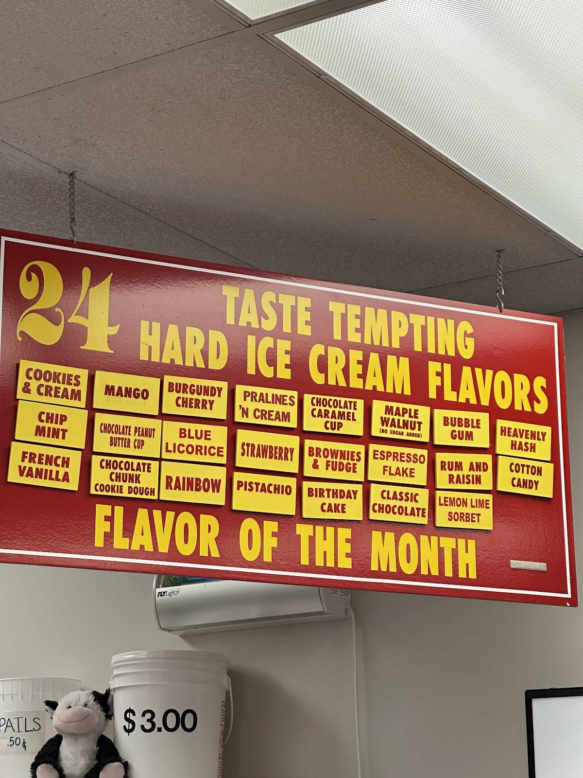 Menu at Sargent Sundae cafe, Winnipeg