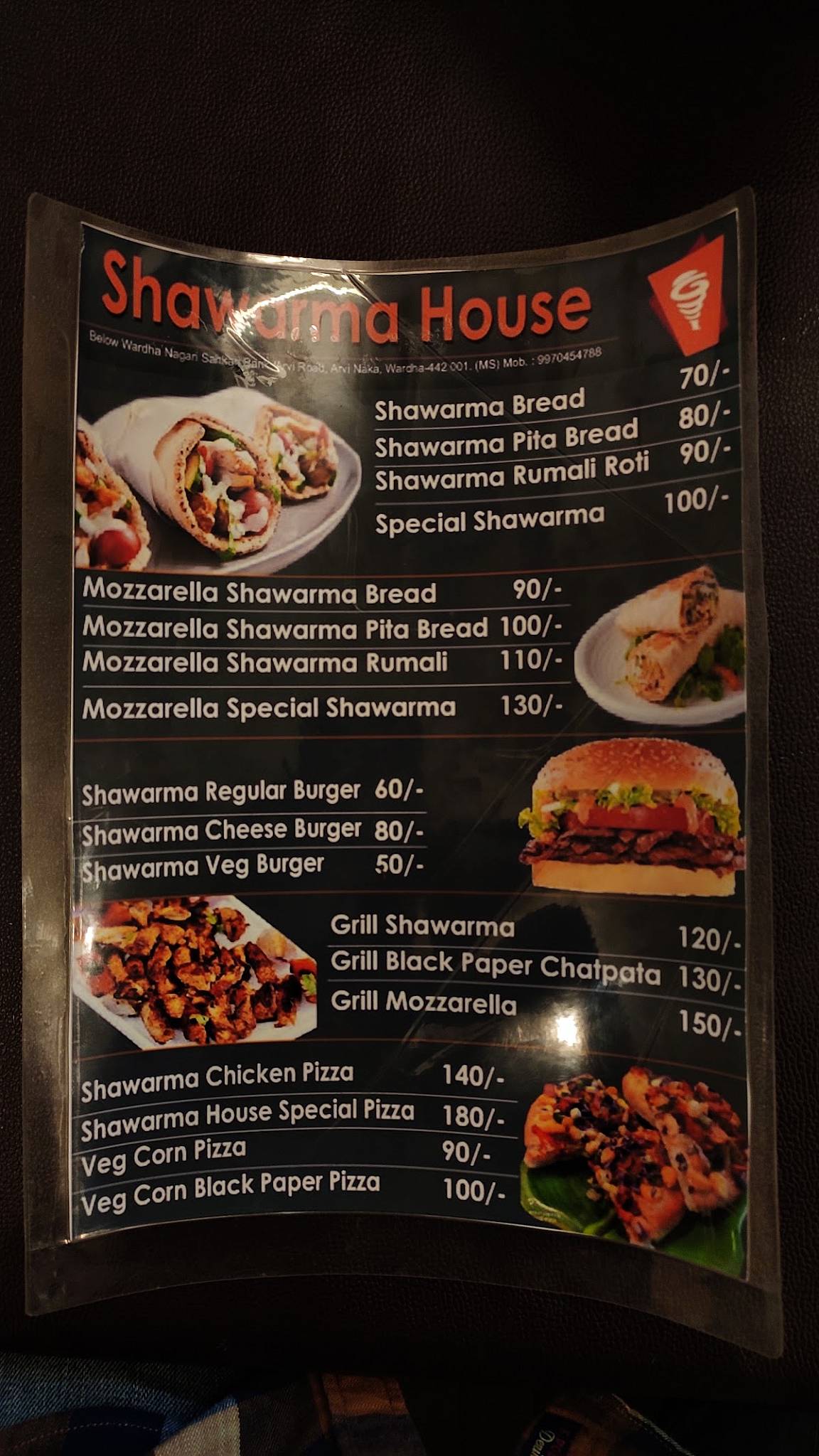 Menu at Cafe Shawarma House, Wardha