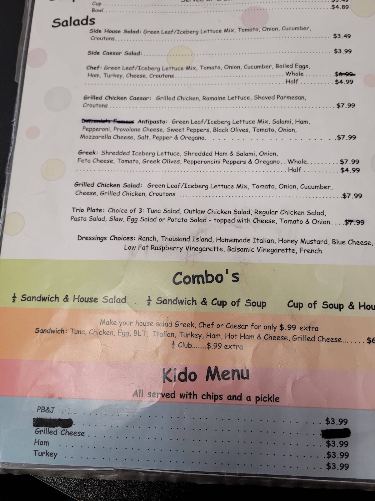 Menu at Sweet Sensations cafe, Green Cove Springs