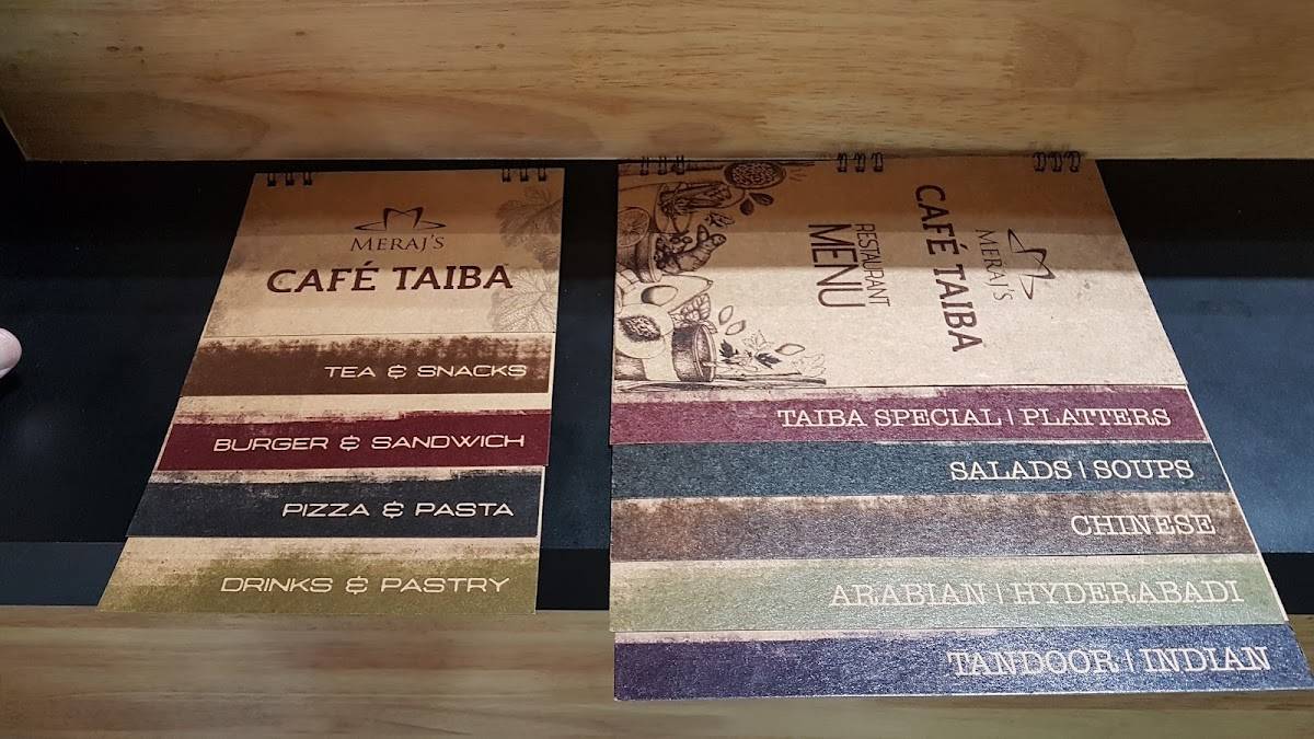 Menu at Cafe Taiba, Hyderabad