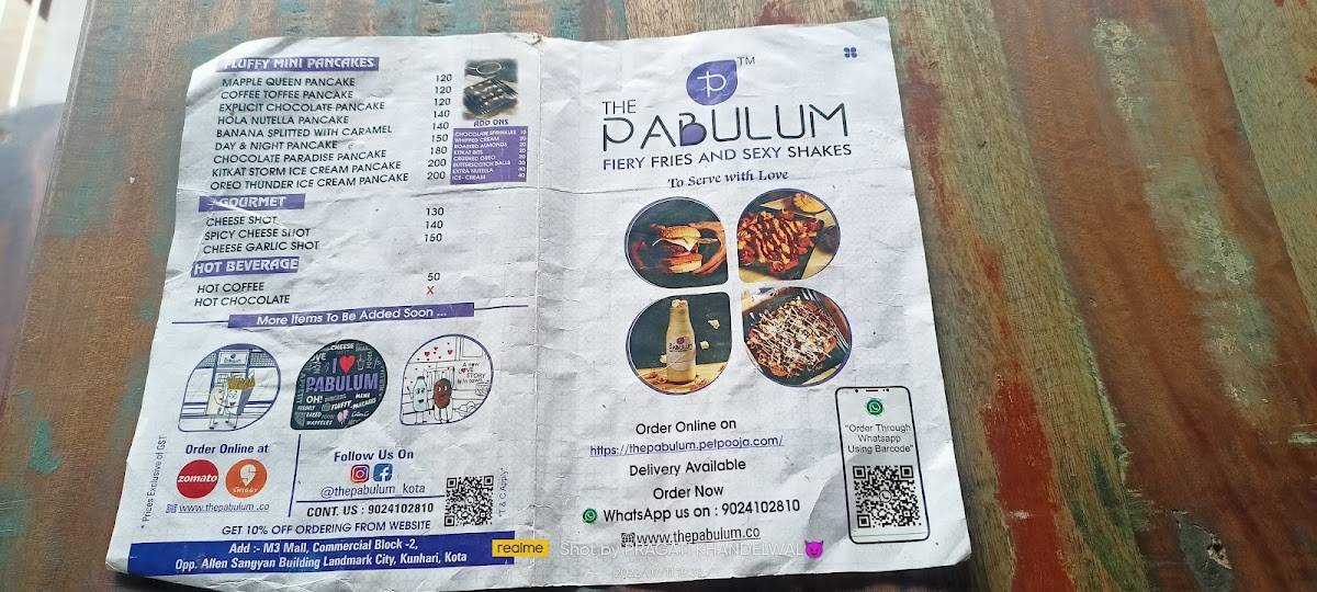 Menu at The Pabulum, Kota