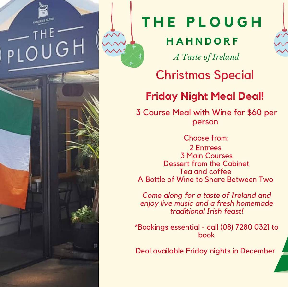 Menu at The Plough Echunga cafe, Echunga
