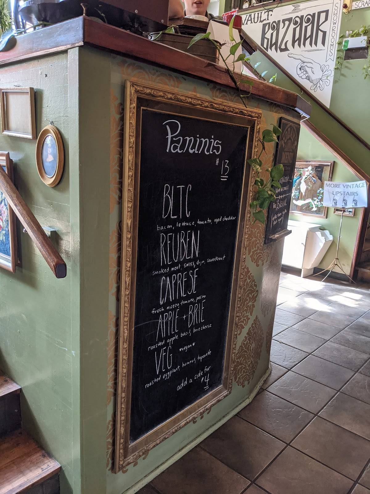Menu at The Vault Cafe, Nanaimo