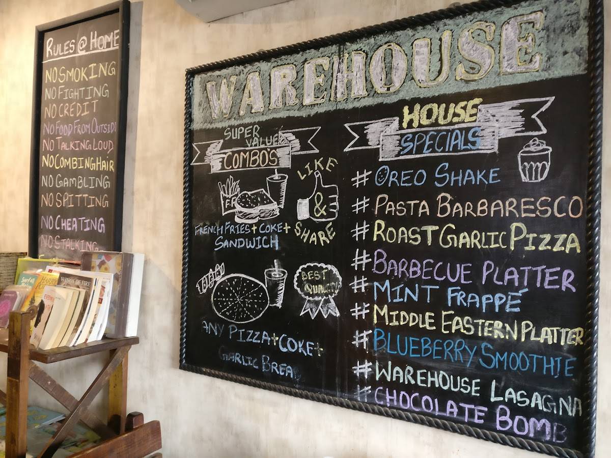 Menu at The Warehouse Cafe, Jaipur