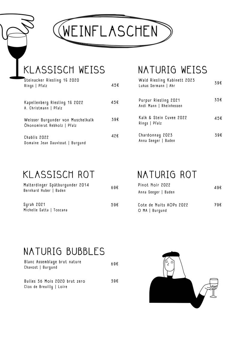 Menu au Café & Bar Liberté, Krefeld