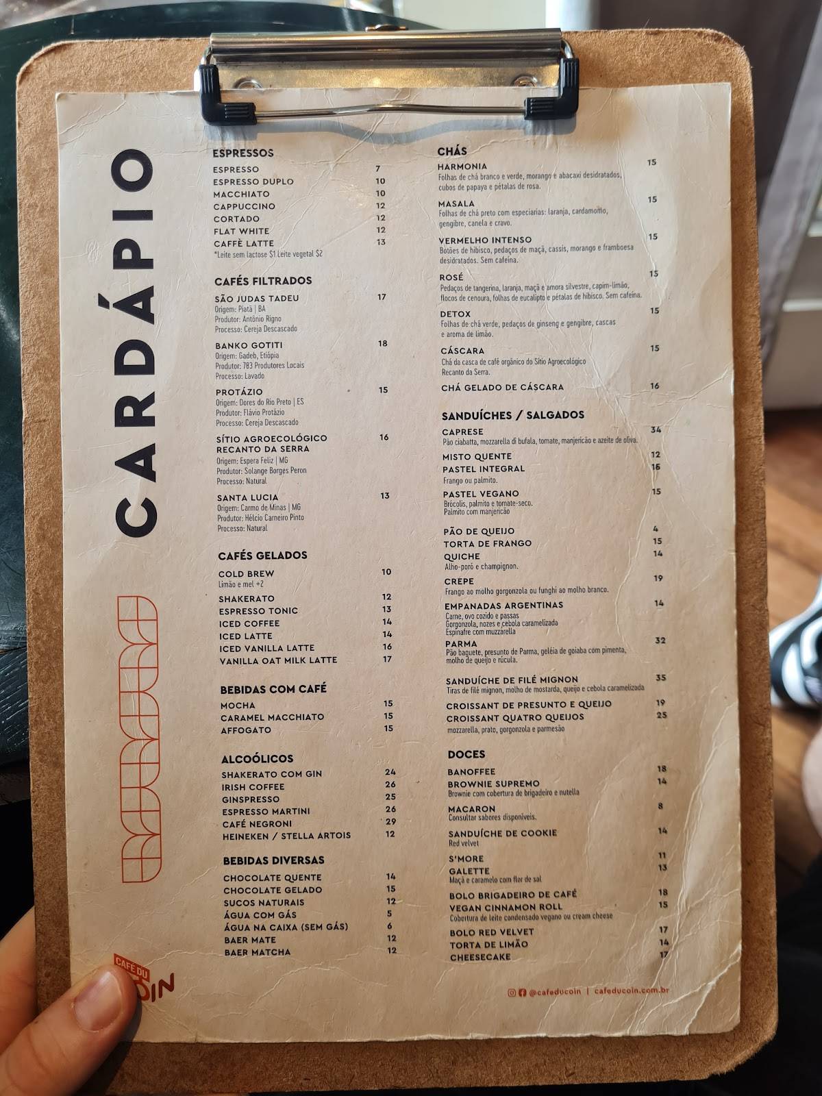 Menu em Café du Coin, Cascavel, R. Visc. de Guarapuava