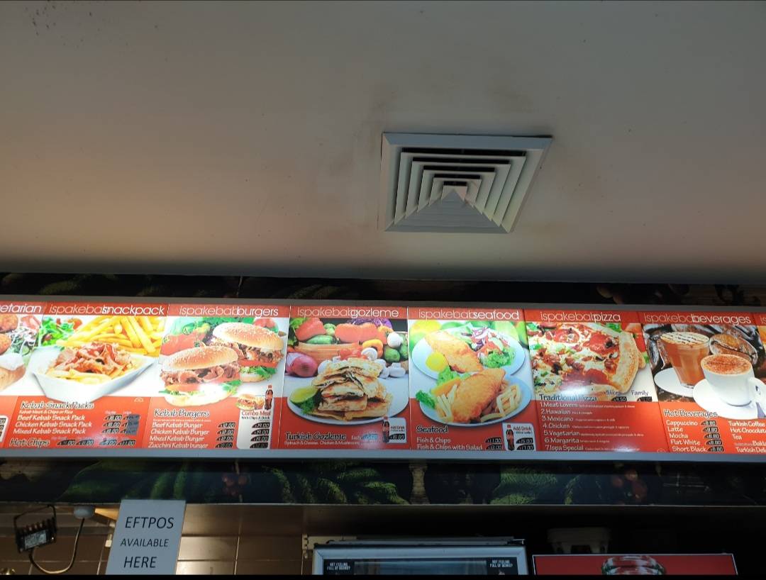 Menu at ispa KEBAB & COFFEE cafe, Taree