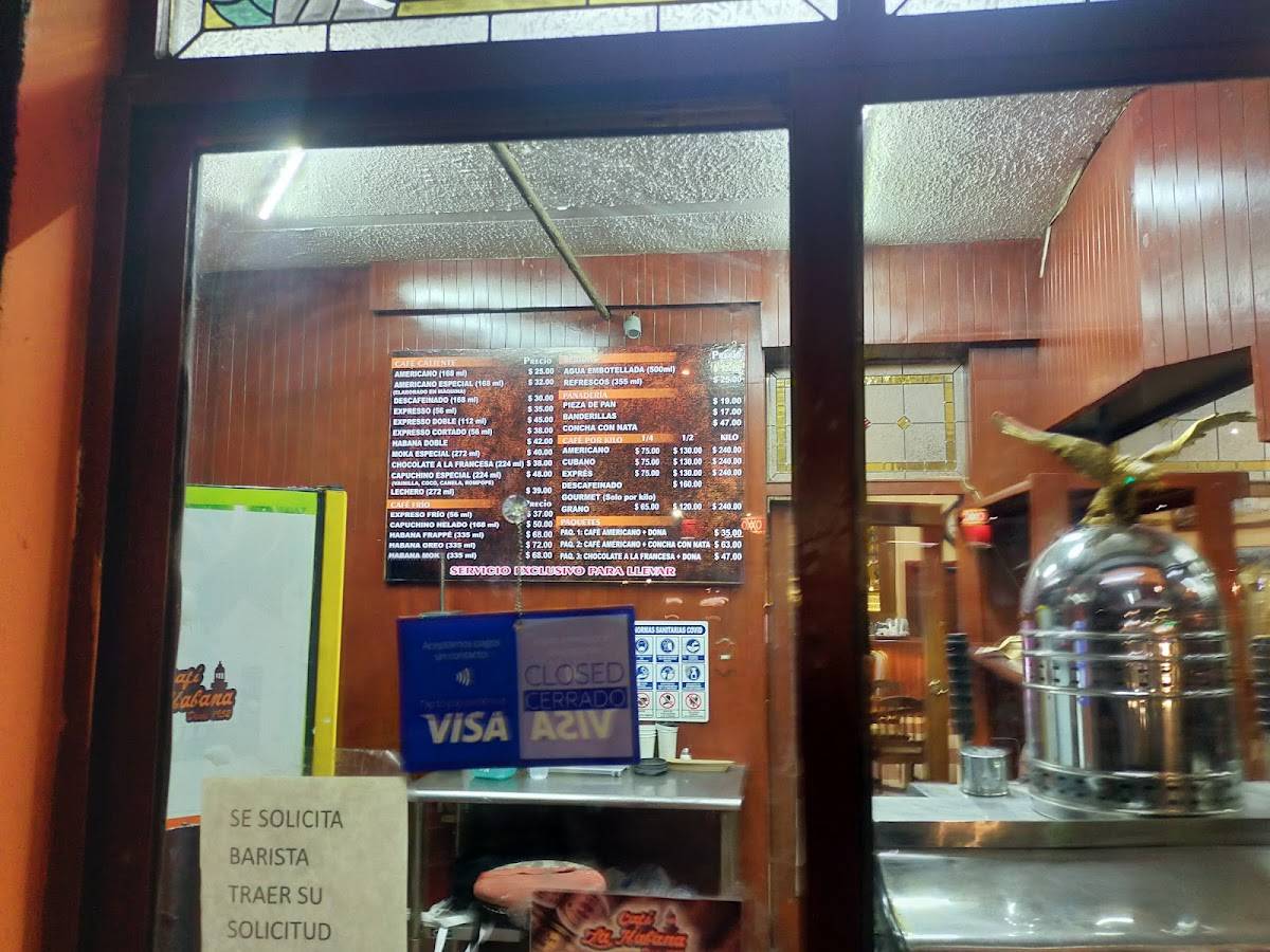 Carta de Café La Habana, Ciudad de México, Av. Morelos 62