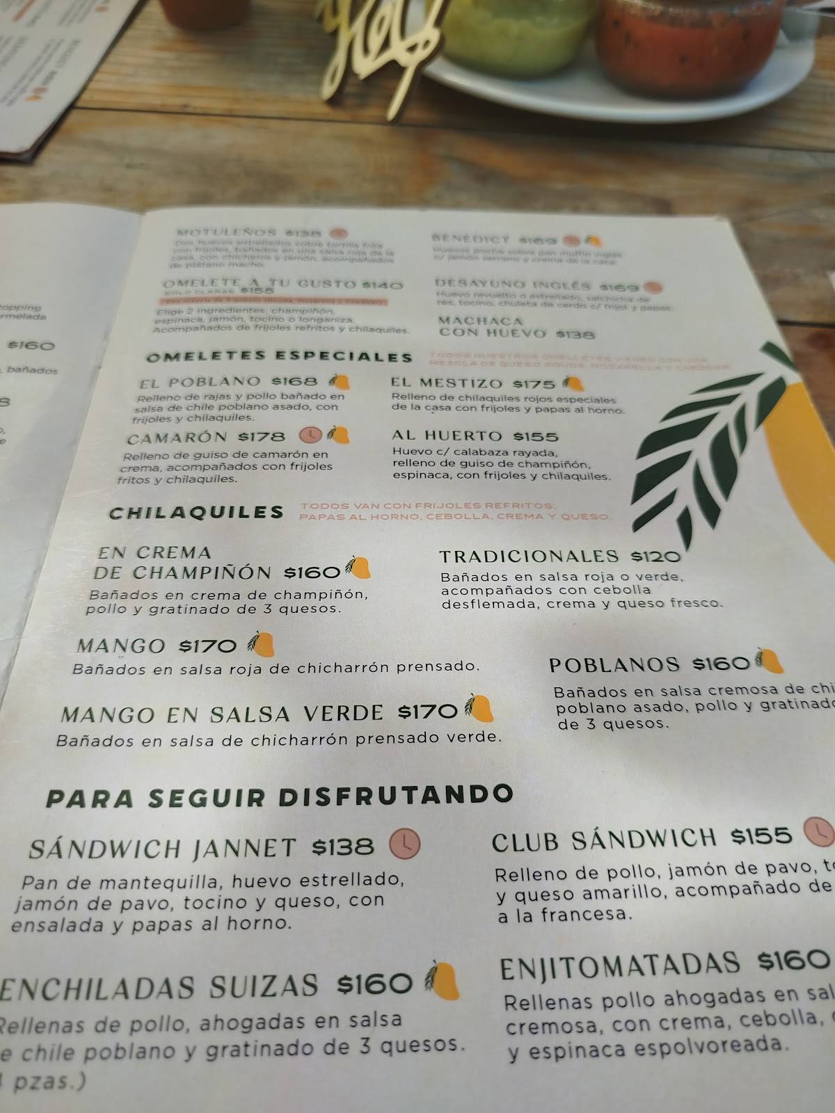 Carta de Mango Café, Barra de Navidad