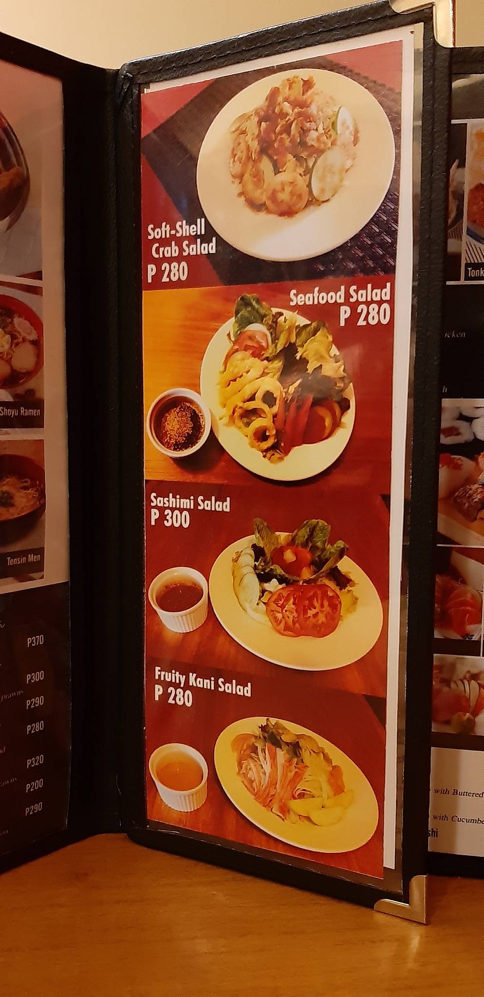 Menu at Tadakuma Japanese Restaurant, Cagayan de Oro, Ramon Chavez St