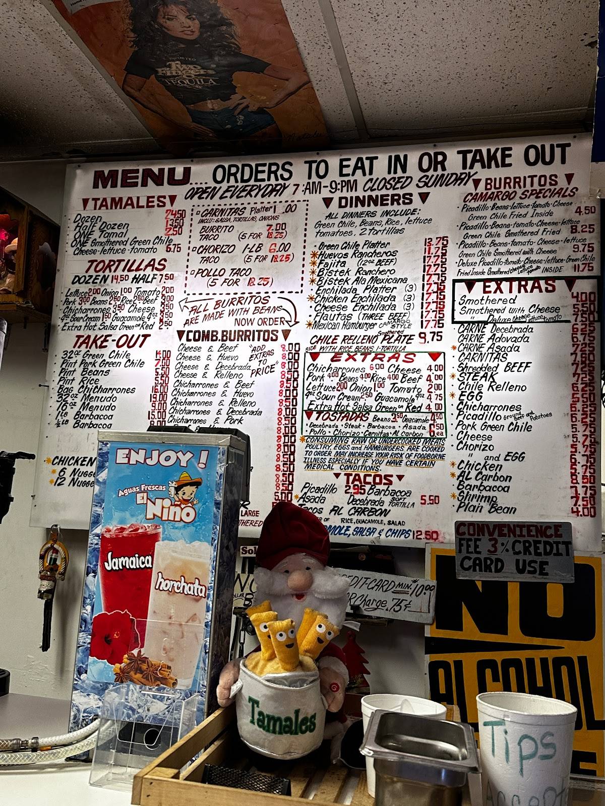Menu at Camargo Tamales Restaurant, Denver