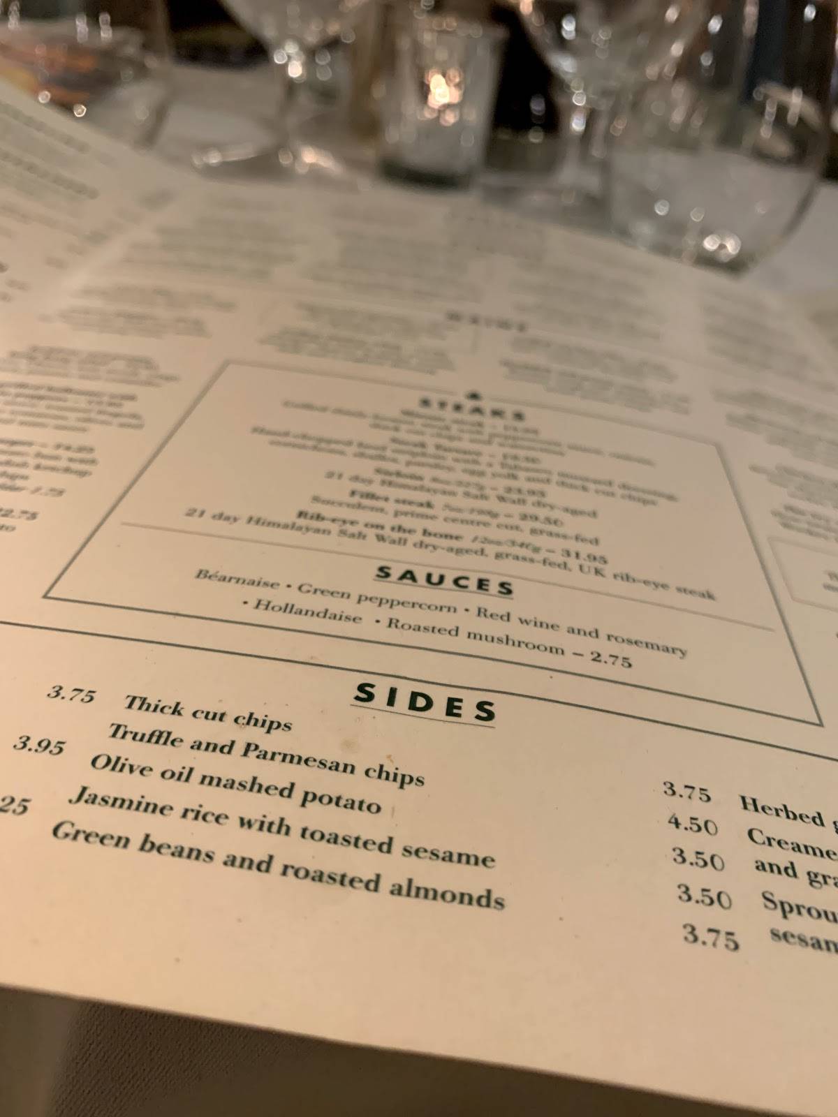 Menu at The Ivy Cambridge Brasserie restaurant, Cambridge