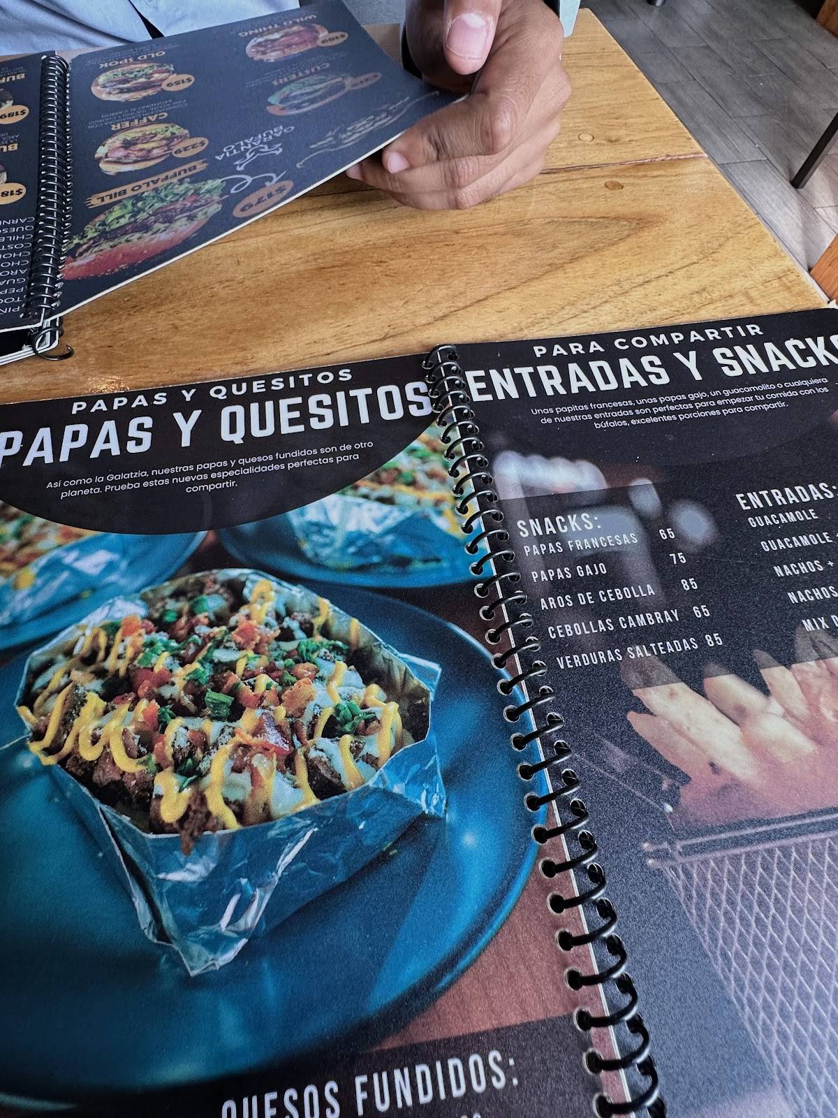 Menu at Buffalo's House restaurant, Cancún
