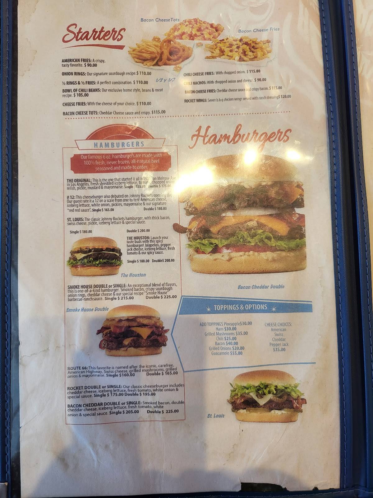 Carta del restaurante Johnny Rockets, Cancún, Blvd. Kukulcan KM12-Local ...