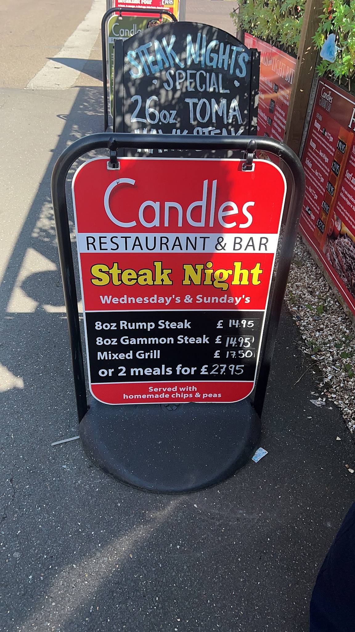 Menu at Candles Restaurant, Skegness