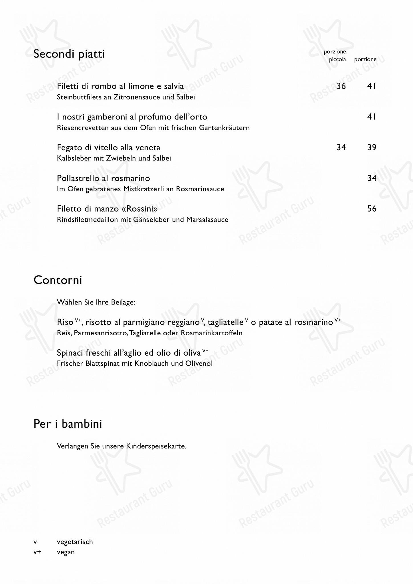 Speisekarte von Cantinetta Bindella Solothurn, Solothurn
