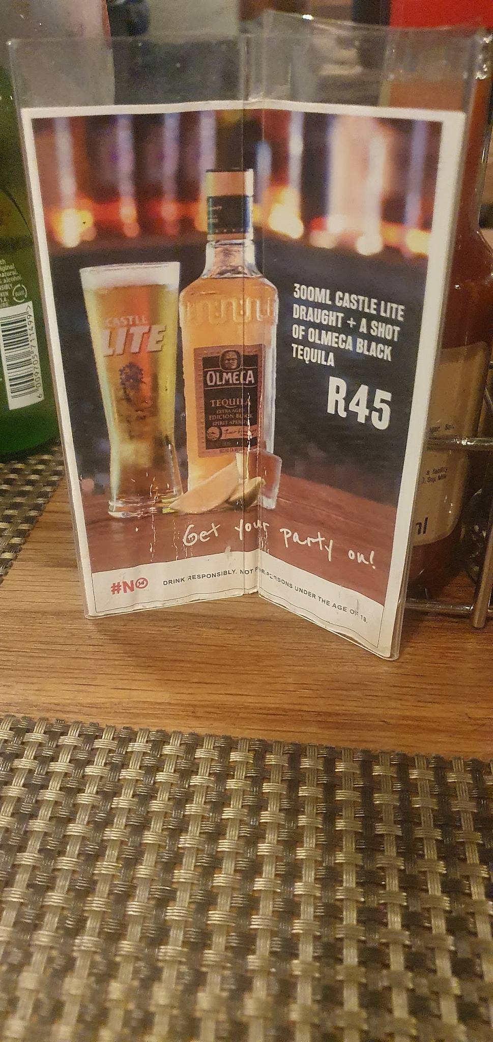 Menu at Bossa Tyger Falls restaurant, Cape Town, Shop 2