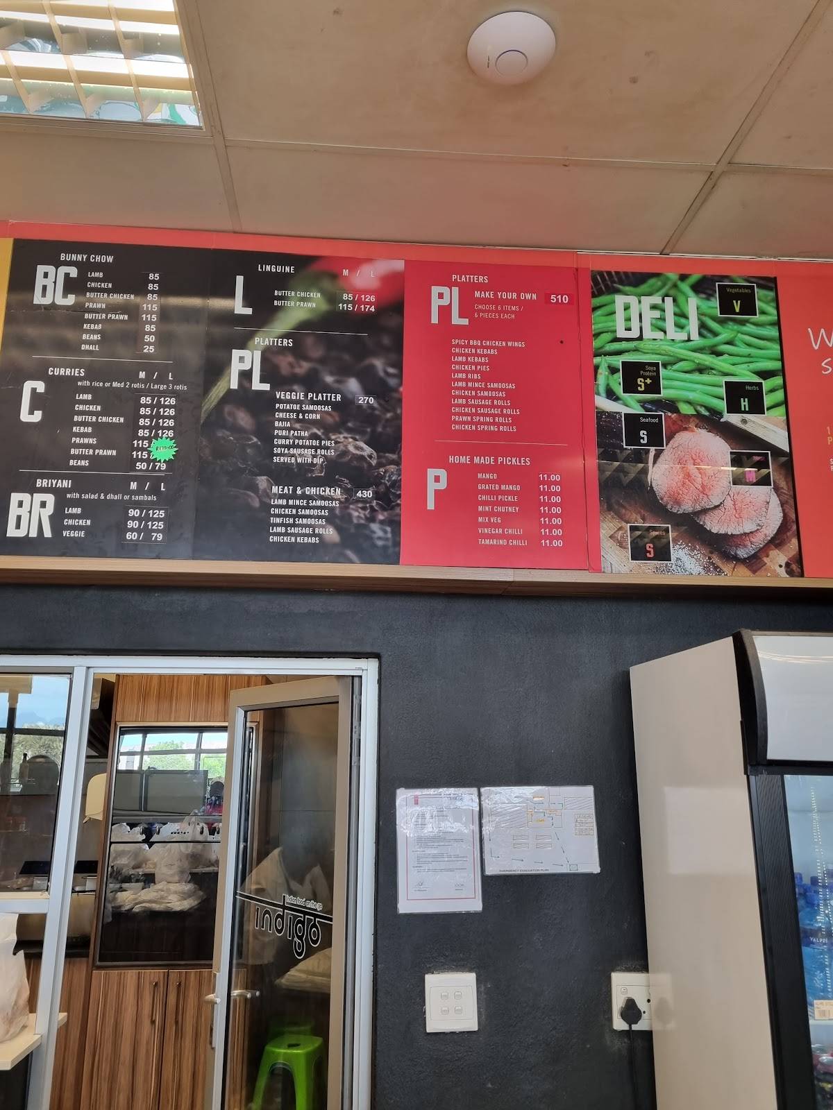 Menu at Indigo Bellville restaurant, Cape Town