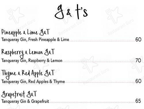 Menu at The White Rabbit cafe, Cape Town, Shop 7216 A