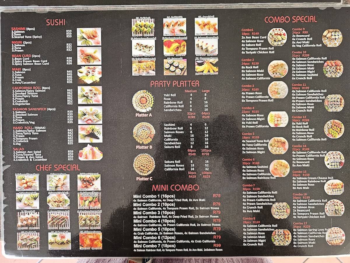 Menu at Yuki Sushi & Asian Cuisine Brackenfell restaurant, Cape Town ...