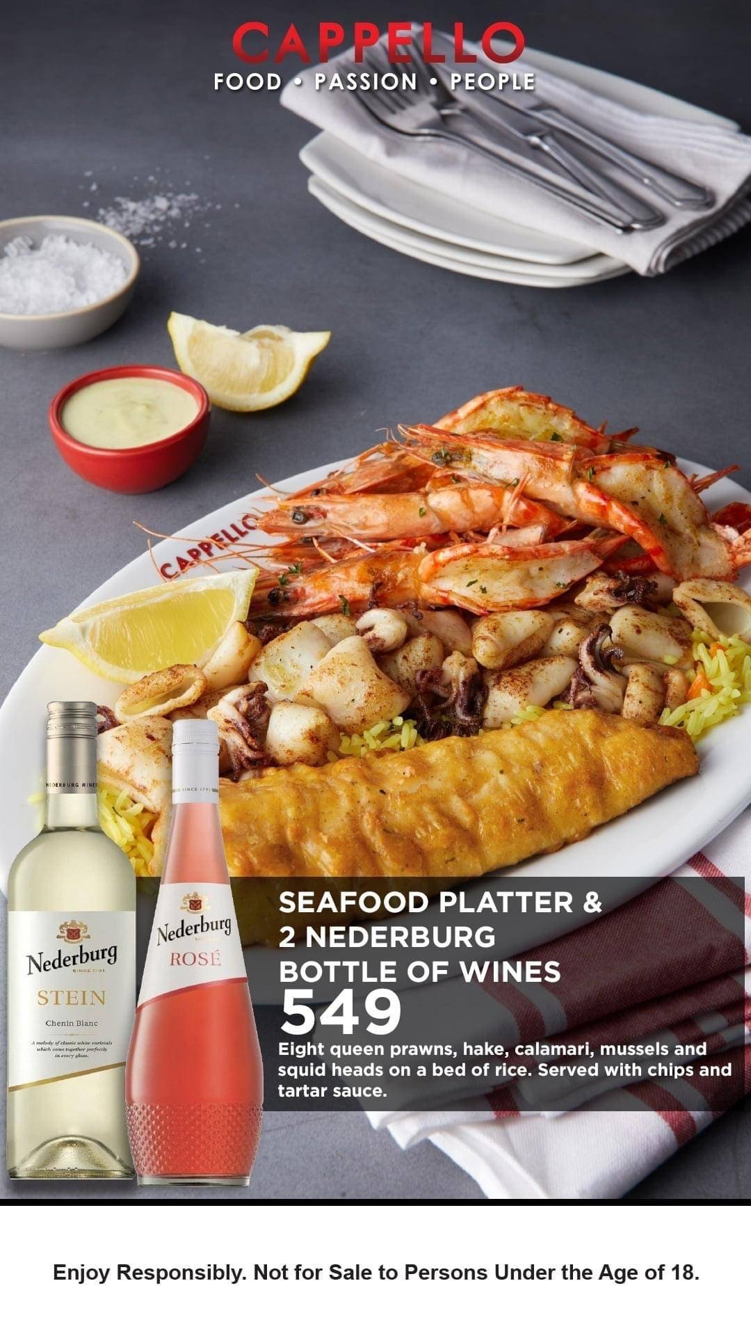 Menu at Cappello Florida Road restaurant, Durban, 206 Florida Rd