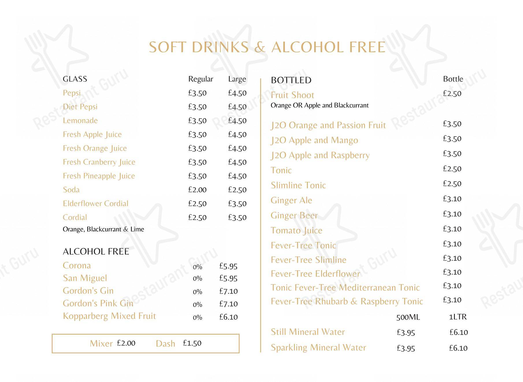 Menu at Capri @ The Vine restaurant, Wakefield