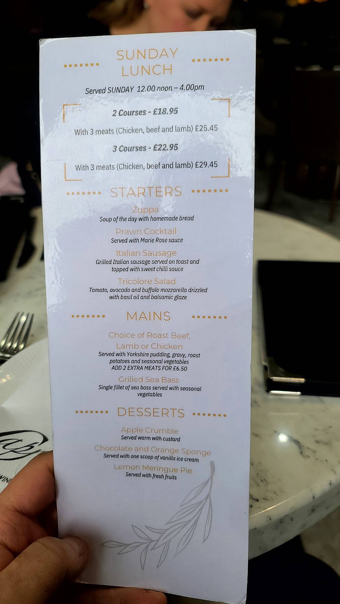 Menu at Capri @ The Vine restaurant, Wakefield