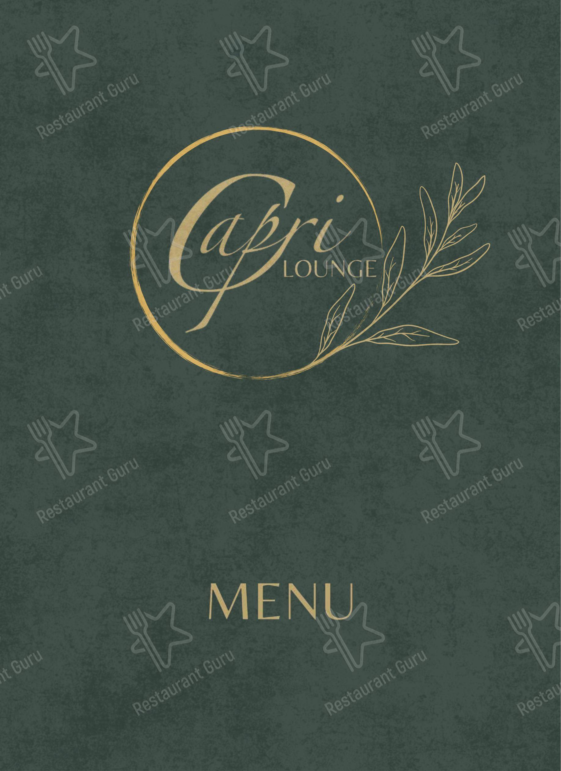Menu at Capri @ The Vine restaurant, Wakefield