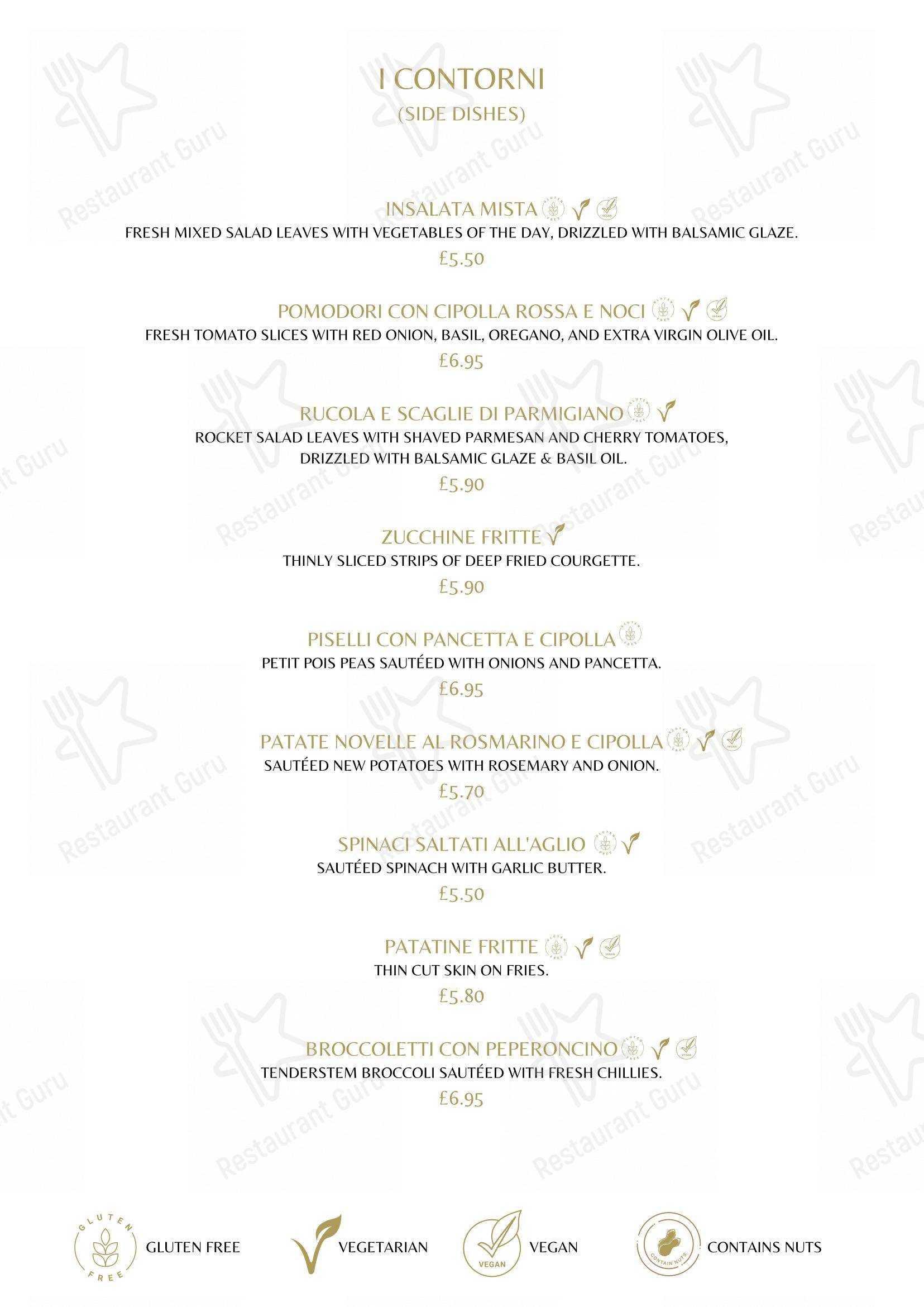 Menu at Capri @ The Vine restaurant, Wakefield