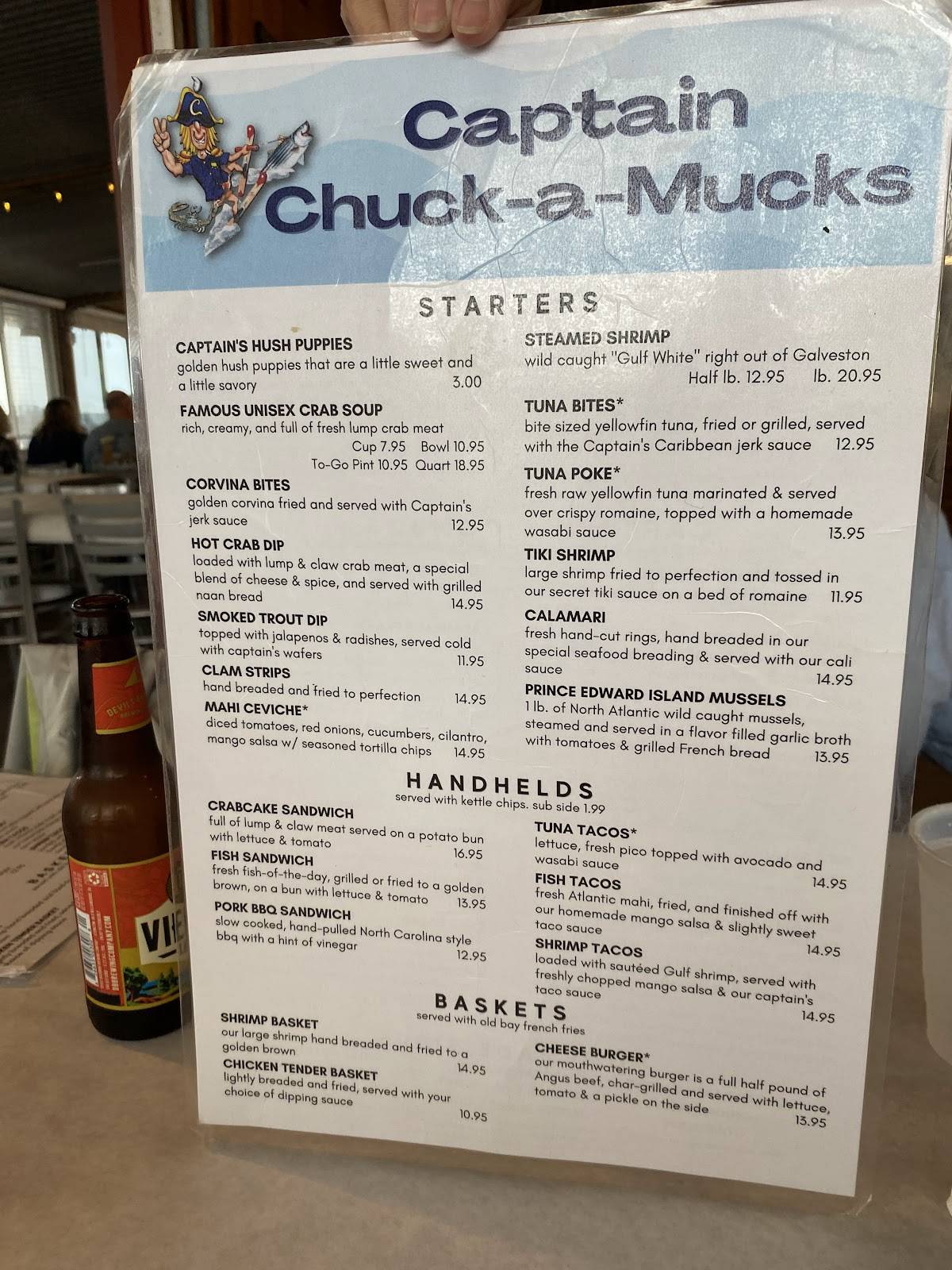 Menu at Captain Chuck-A-Muck's restaurant, Rescue, Marina Rd SUITE 100
