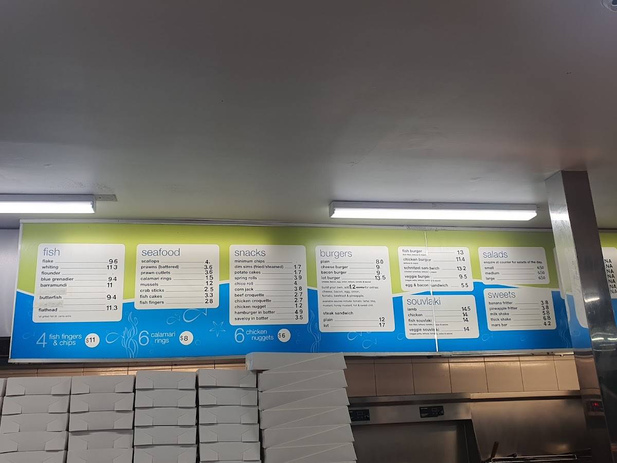 Menu at Captain K Fish & Chips fast food, Lilydale