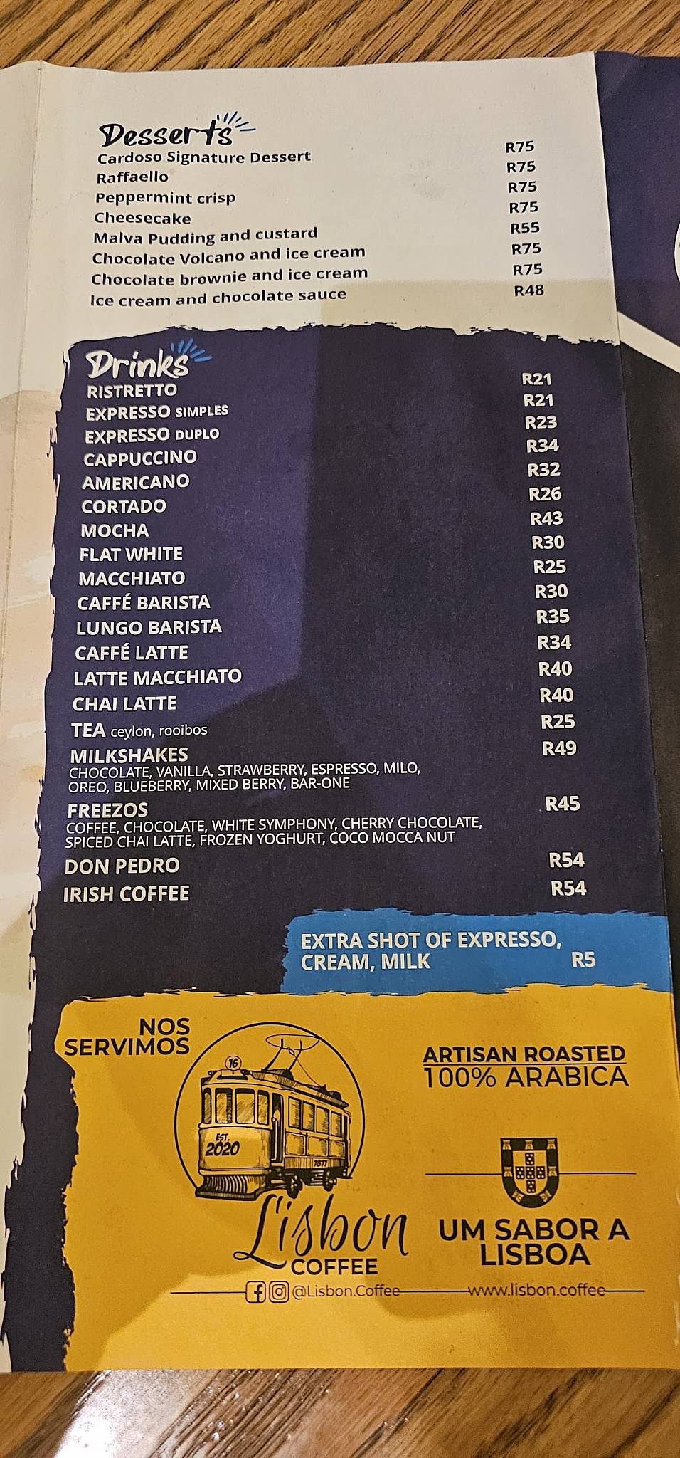 Menu at Cardoso Portuguese Kitchen & Bar, Centurion