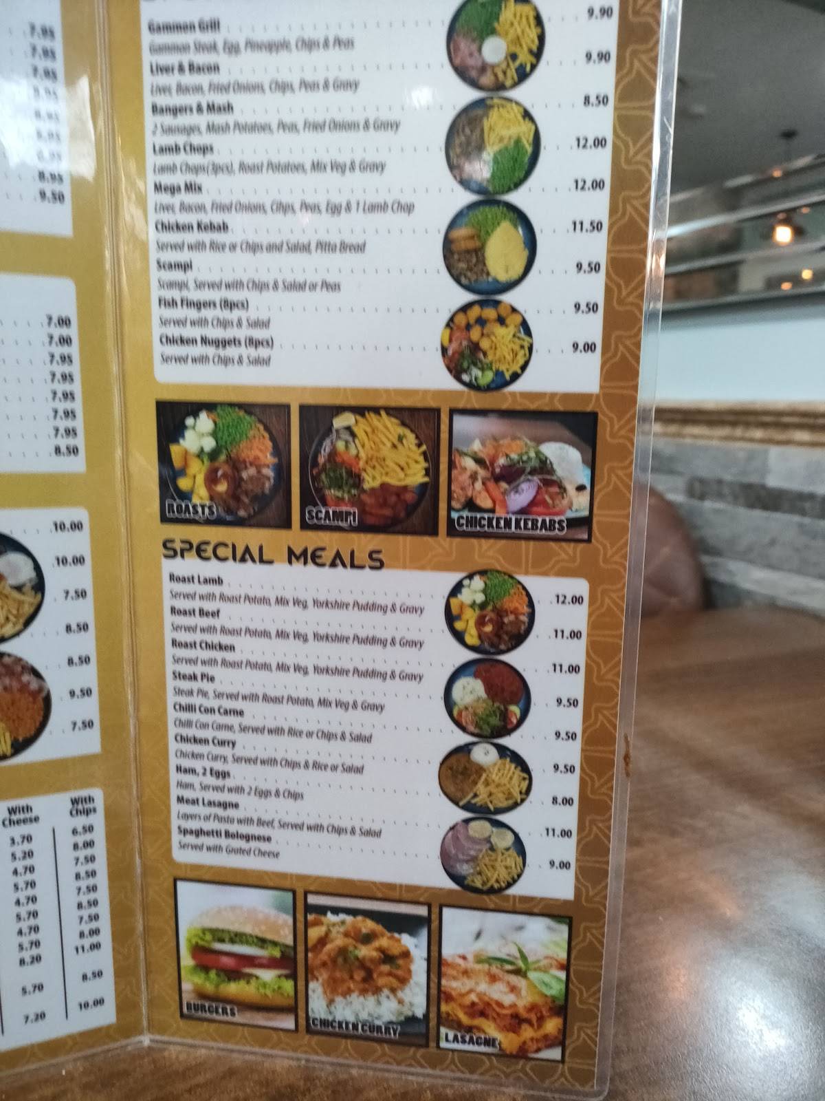Menu at Carlton cafe, Orpington