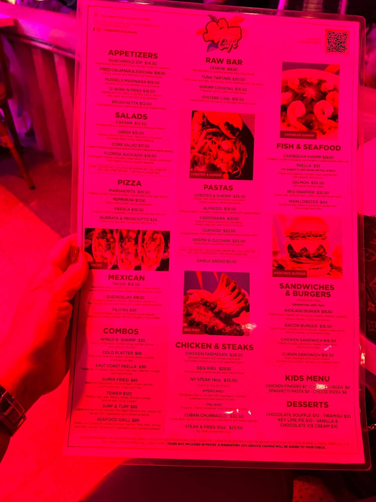 Menu at Carlyle Cafe, Miami Beach