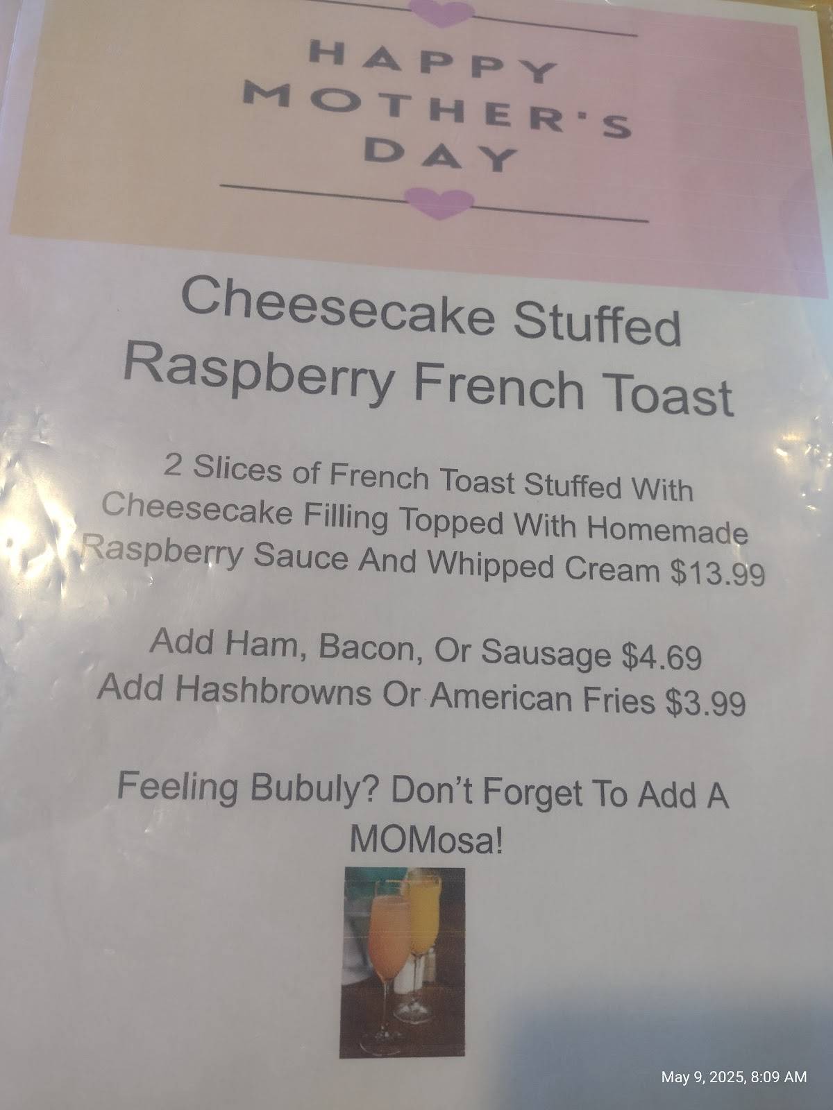 Menu at Carol's restaurant, Blaine, Aberdeen St NE