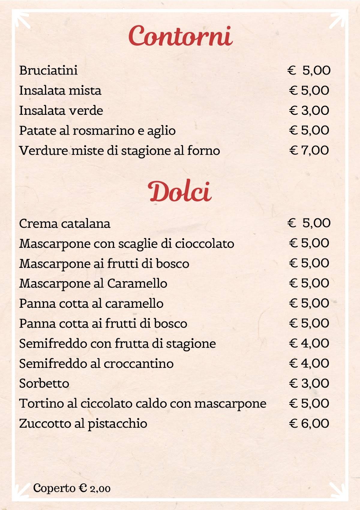 Menu da Il Posto delle Fragole ristorante, Forli