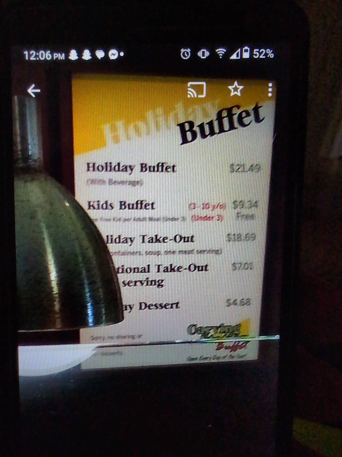 Menu at Carving Station Buffet restaurant, Lake Park, 720 US-1