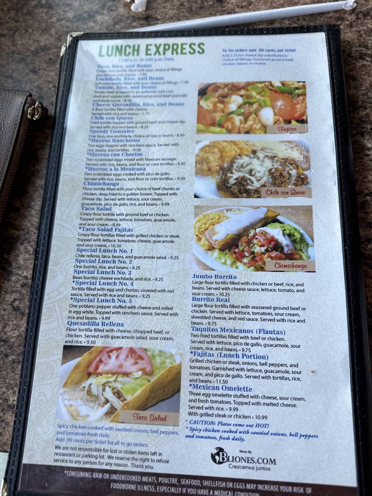 Menu at Casa Agave restaurant, Gallatin
