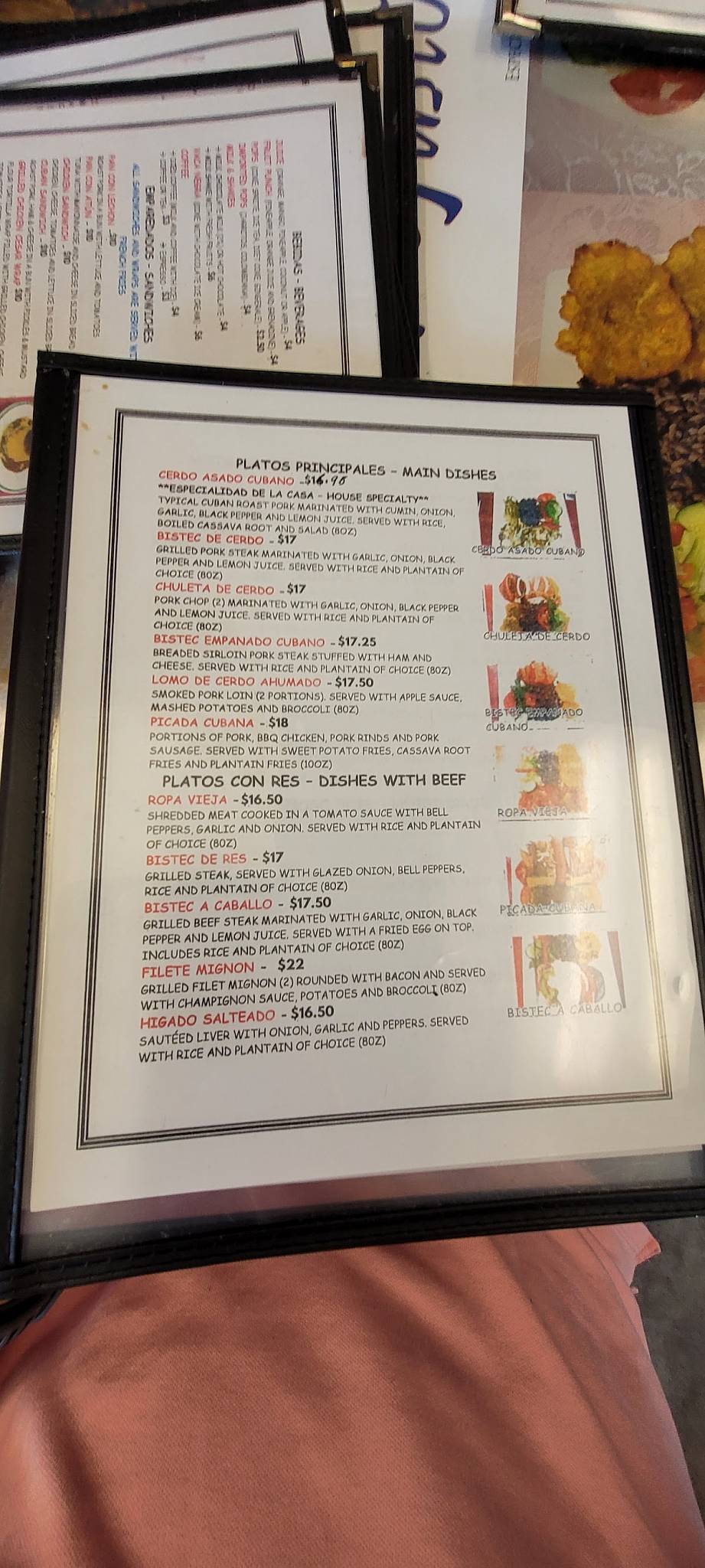 Menu at Casa Cubana Restaurant, London, 411 Hamilton Rd