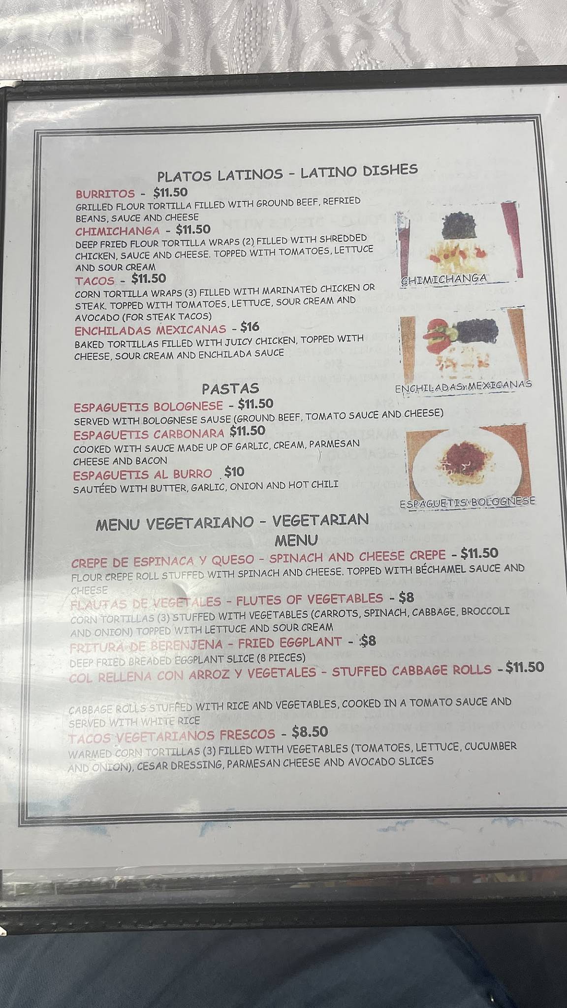 Menu at Casa Cubana Restaurant, London, 411 Hamilton Rd