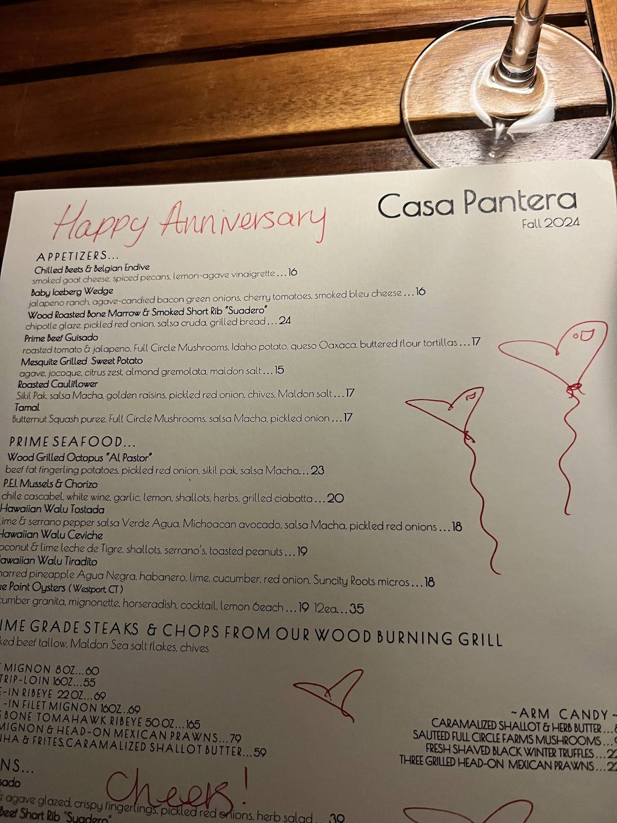 Menu at Casa Pantera pub & bar, El Paso