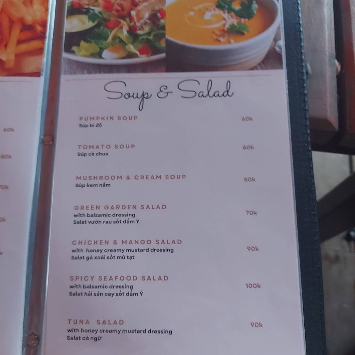 Menu at Cat Ba Oasis Bungalow & Restaurant., Vietnam, No.254 Đường 1/4