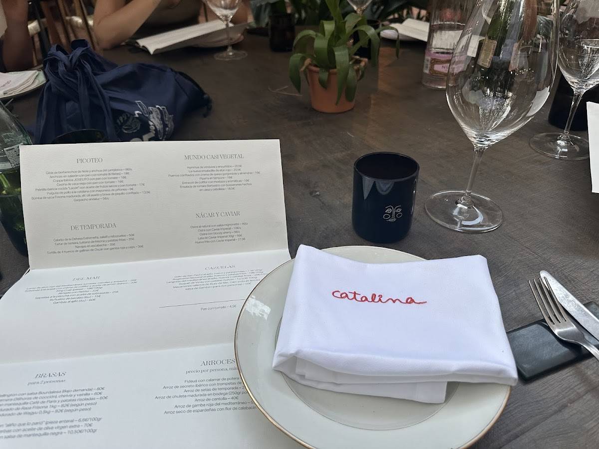 Carta del restaurante Catalina Gavà Mar, Gavà