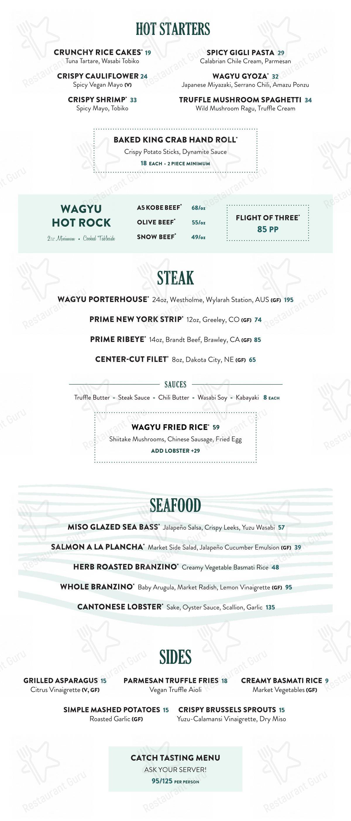 Menu at Catch NYC restaurant, New York City, 21 9th Ave