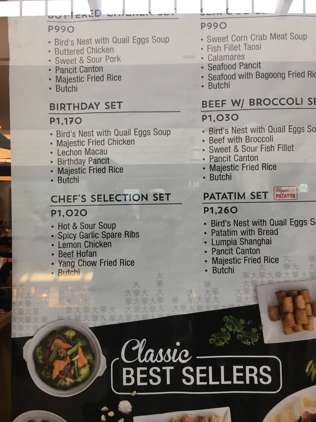 Menu at Majestic restaurant, Cebu City, SM City Cebu